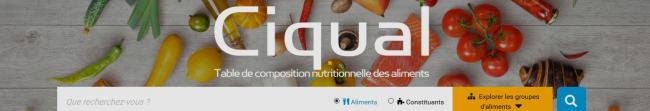 Table Ciqual : composition nutritionnelle des aliments | Penser Santé